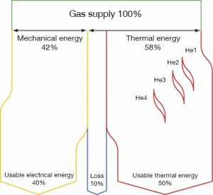 CHP efficiency for biogas
